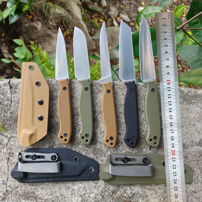 440C Stainless Steel Sharp Fixed Blade Knife G10 Handle Straight Knifes ...