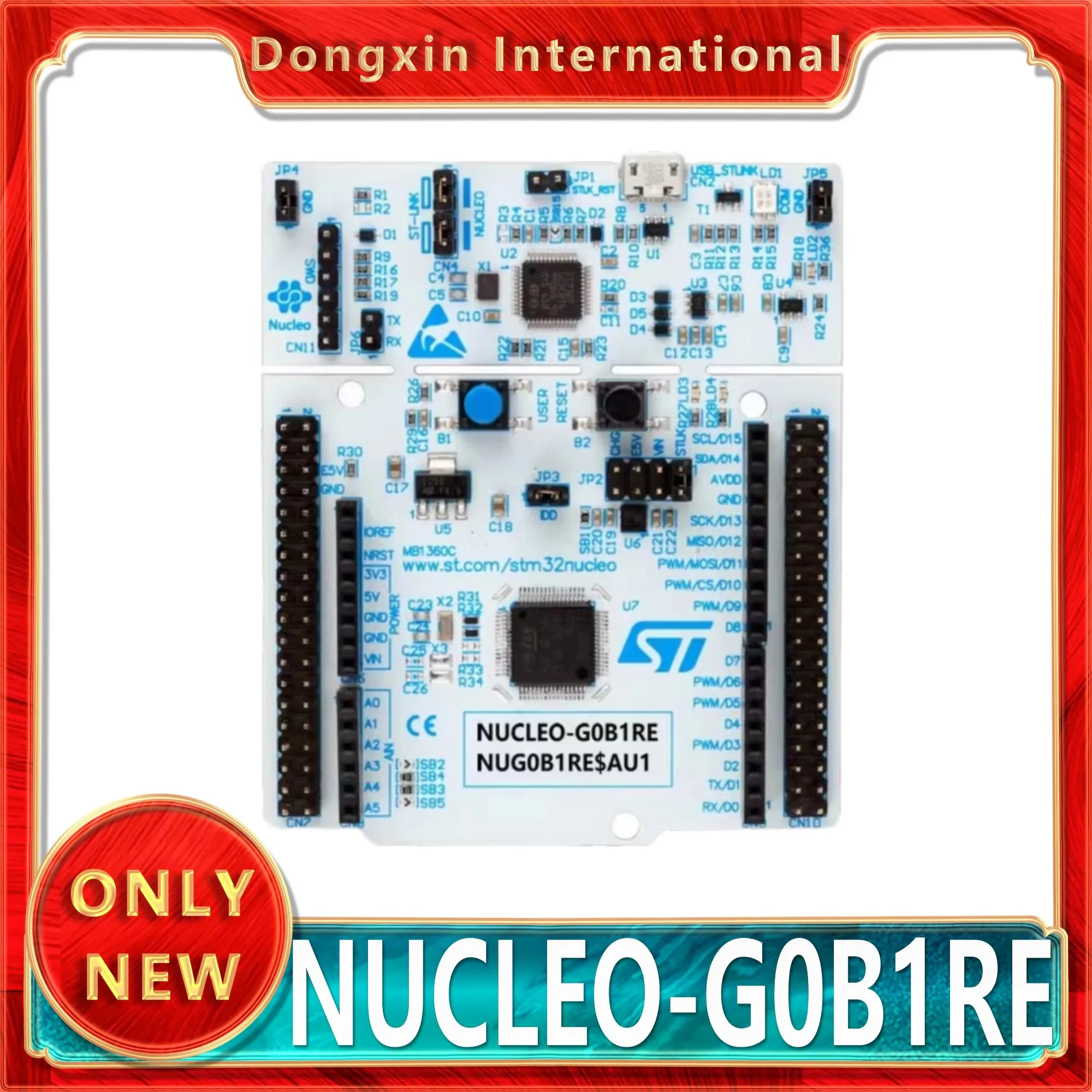 Плата разработки ST NUCLEO-G0B1RE STM32 Nucleo-64 с микроконтроллером STM32G0B1RE, поддерживает ...