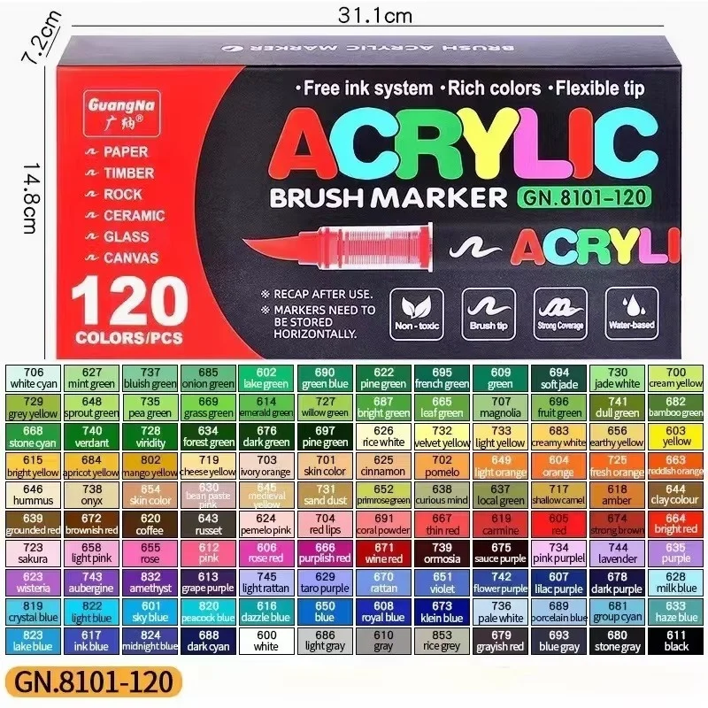 Набор акриловых маркеров для рисования, 12-120 цветов | AliExpress
