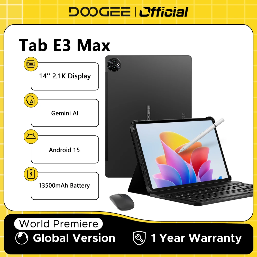 Планшет Doogee Tab E3 Max, 14", 8/256ГБ, Wi-Fi+4G, Android | AliExpress