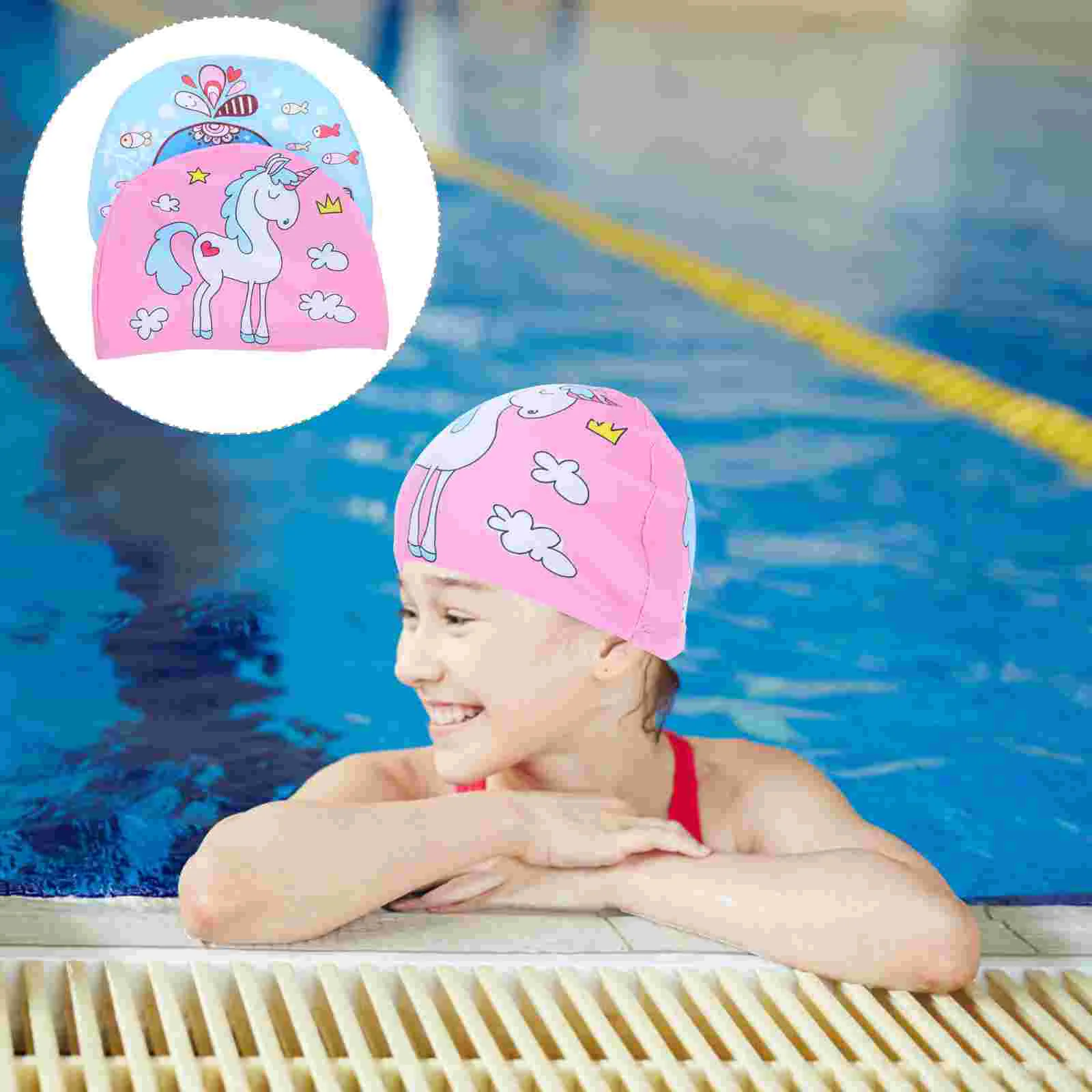 2pcs Swim Caps Cartoon Swim Caps Swimming Caps Unisex Ears Protection ...