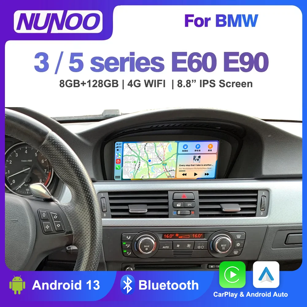 Новый беспроводной экран CarPlay Android 14, для BMW E60 E61 E62 E63 E90 E91 E92 2005-2012 ...