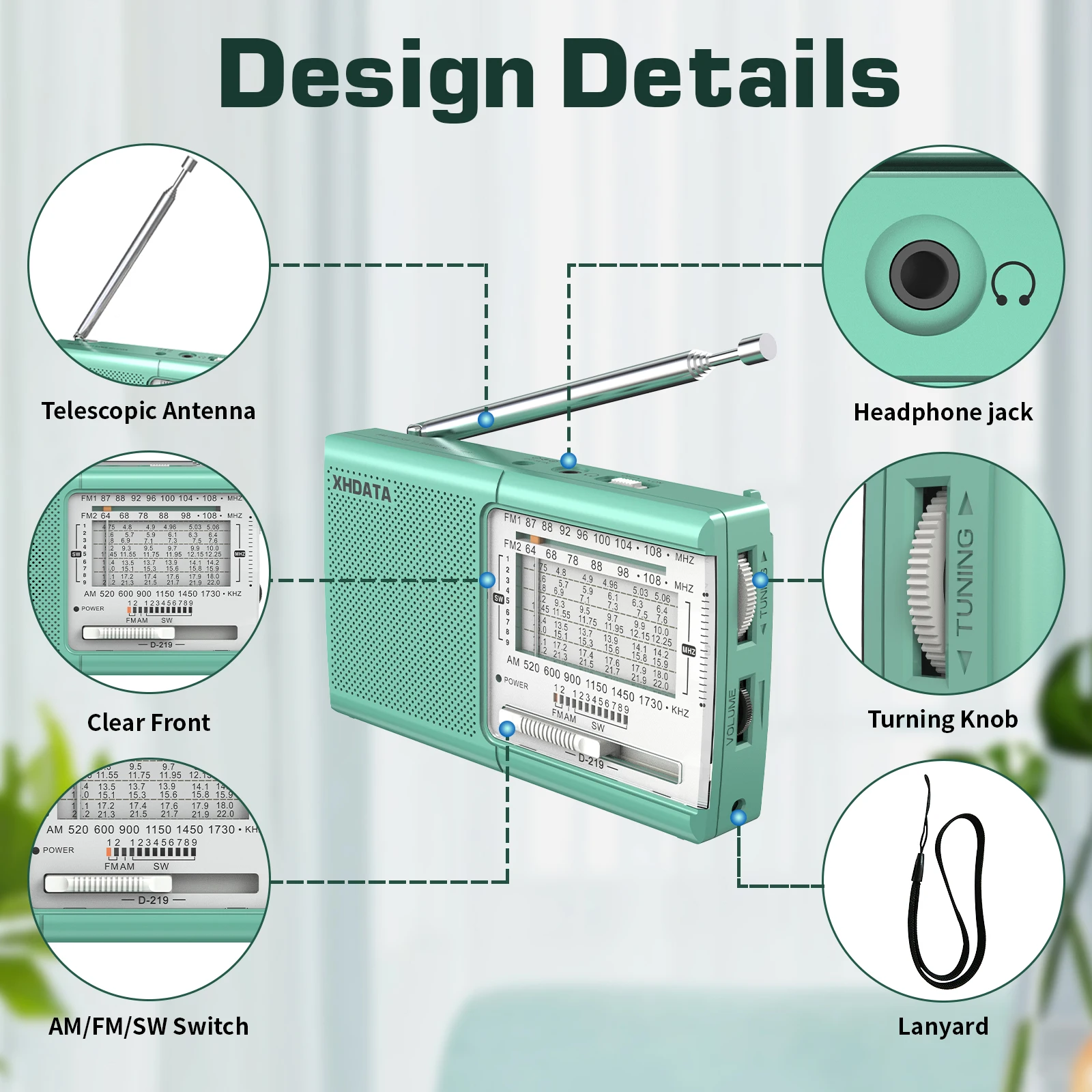 XHDATA D219 Портативное Радио | AliExpress