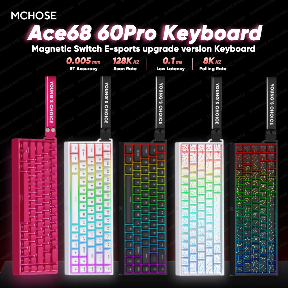 Mchose Ace68 Ace 60 Pro Ace 68 Ace60 Pro Игровая магнитная клавиатура Проводной быстрый триггер ...