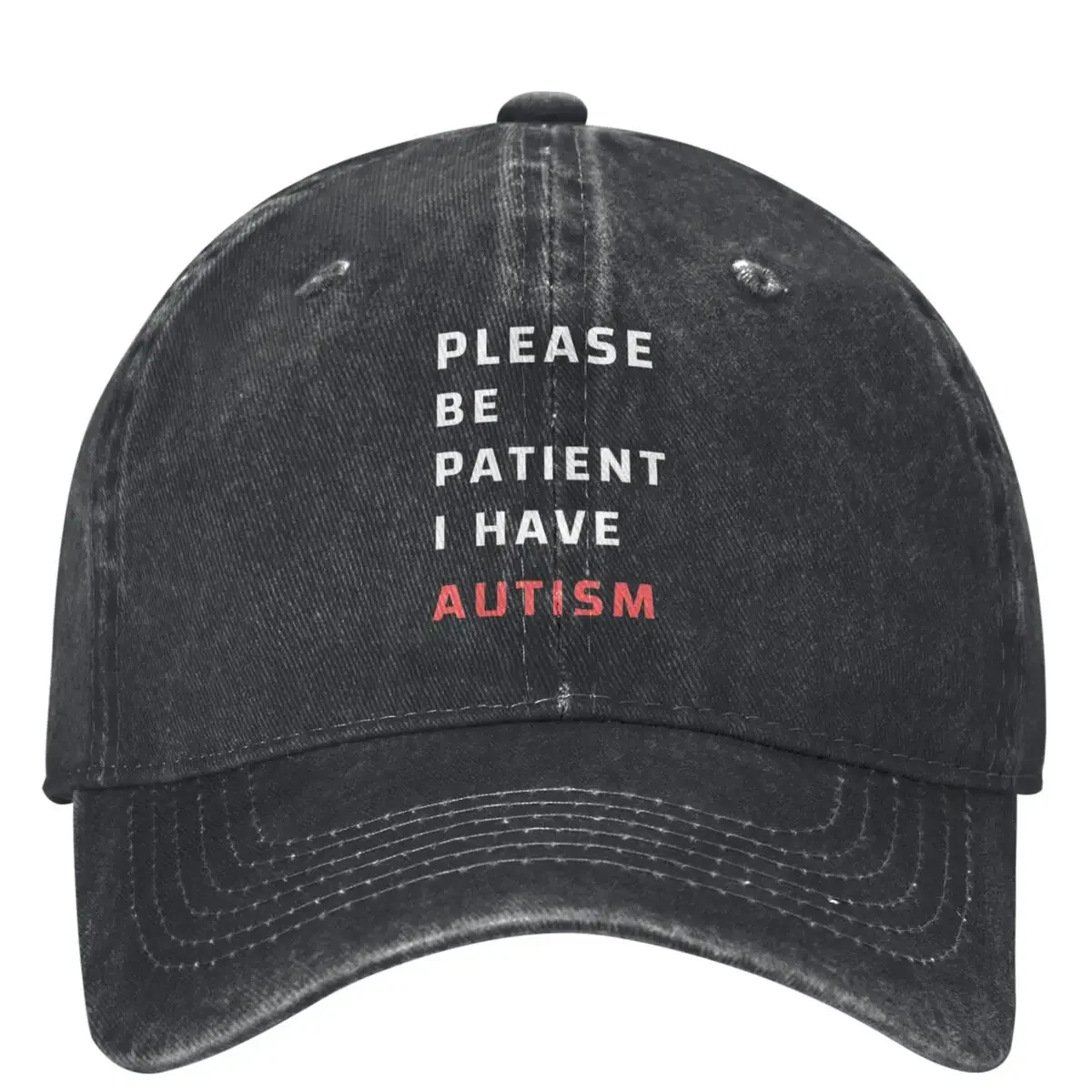 Please Be Patient I Have Autism Baseball Cap Kpop Rock Breathable Hip ...