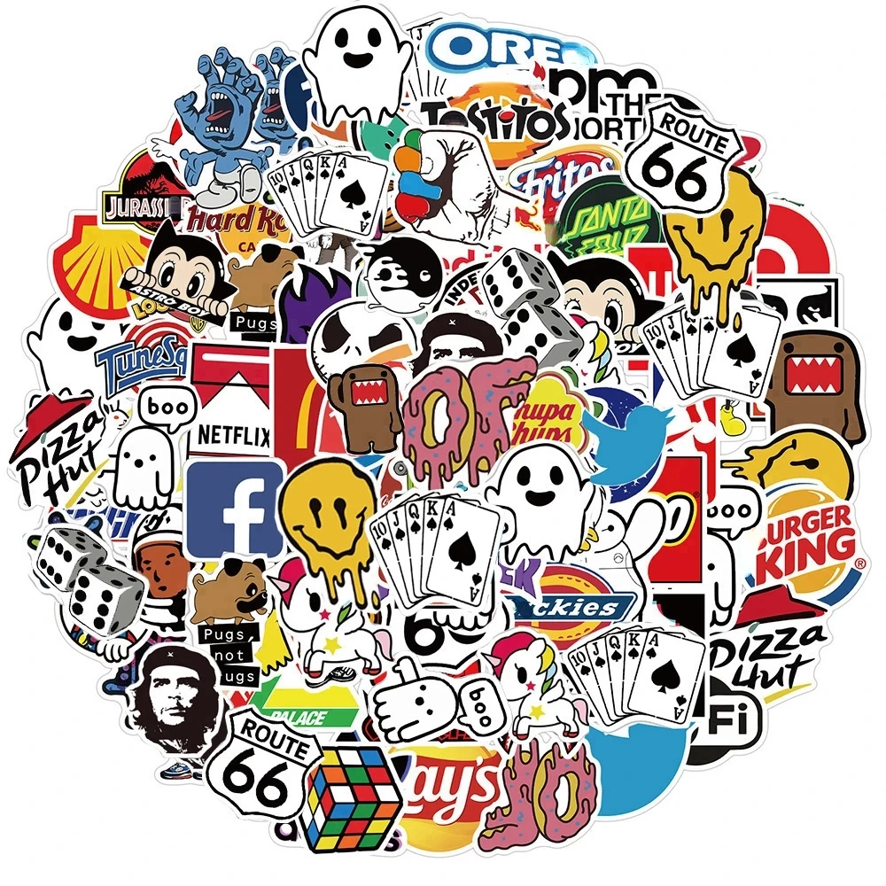 10/30/50/100Pcs Disne Cool Fashion Brand Logo Stickers DIY Skateboard ...