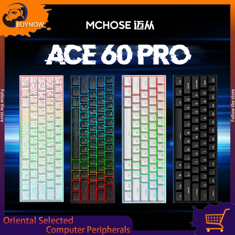 MCHOSE ACE 60/68 Pro механическая клавиатура 61 клавиш RGB | AliExpress