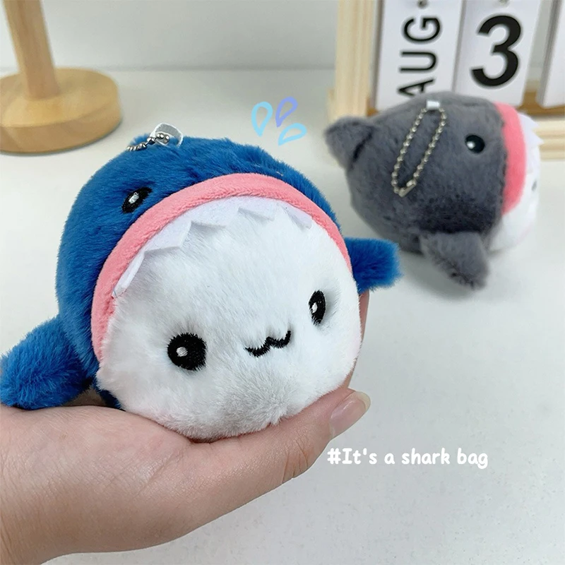 Cartoon Shark Plush Keychain Stuffed Animal Keyring Cute Plush Doll Bag ...