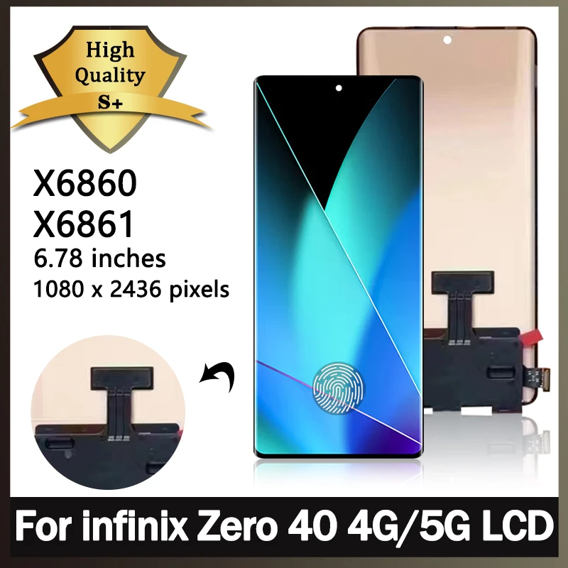 6,78 "Новый дисплей Zero40 для Infinix Zero 40 4G/5G ЖК-дисплей X6860 ...