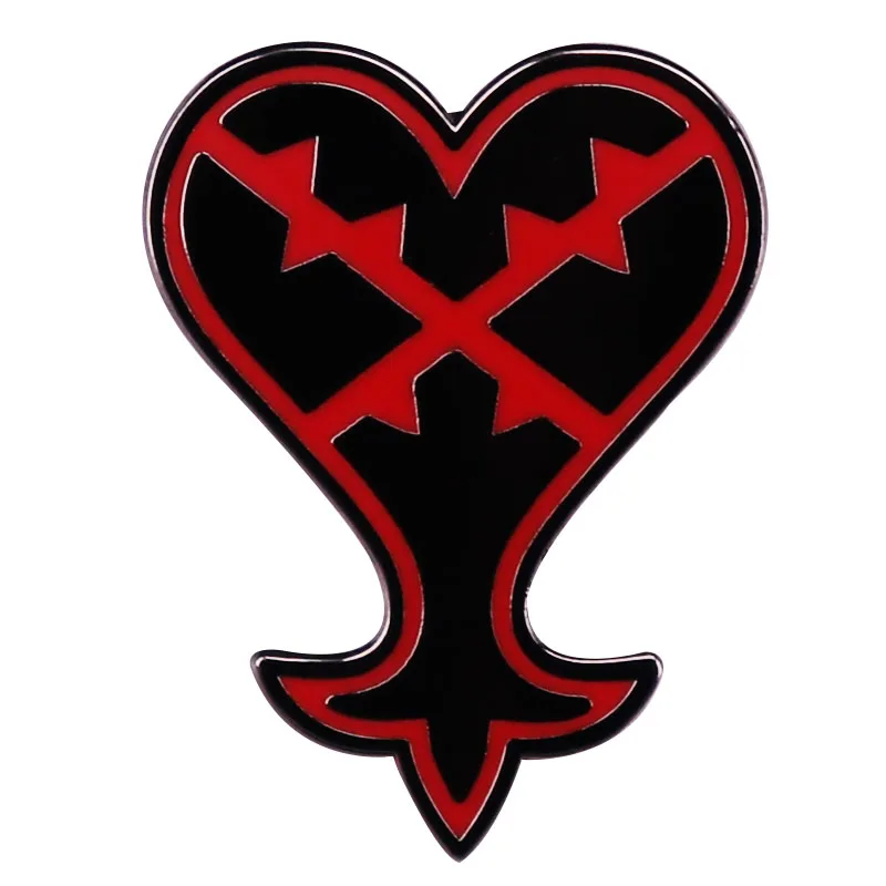 Брошь в форме сердца KingdomXHearts, эмалированная заколка в форме ...