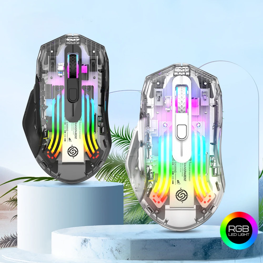 Новинка BM530 Беспроводная Bluetooth прозрачная мышь Женская RGB ...
