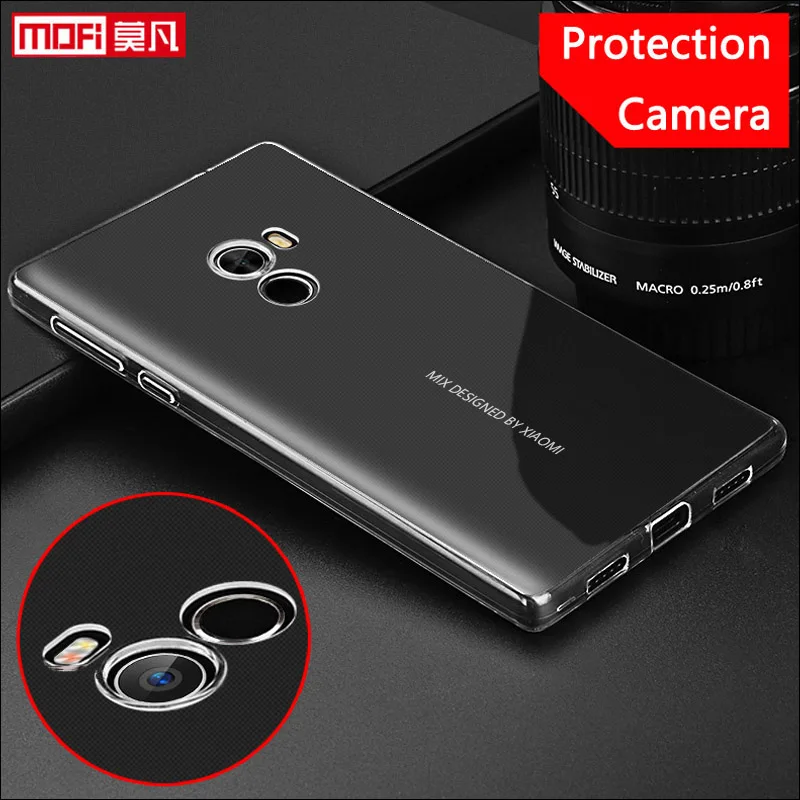 Прозрачный чехол для xiaomi mi mix2, силиконовая задняя крышка из ТПУ, защитный ультратонкий ...