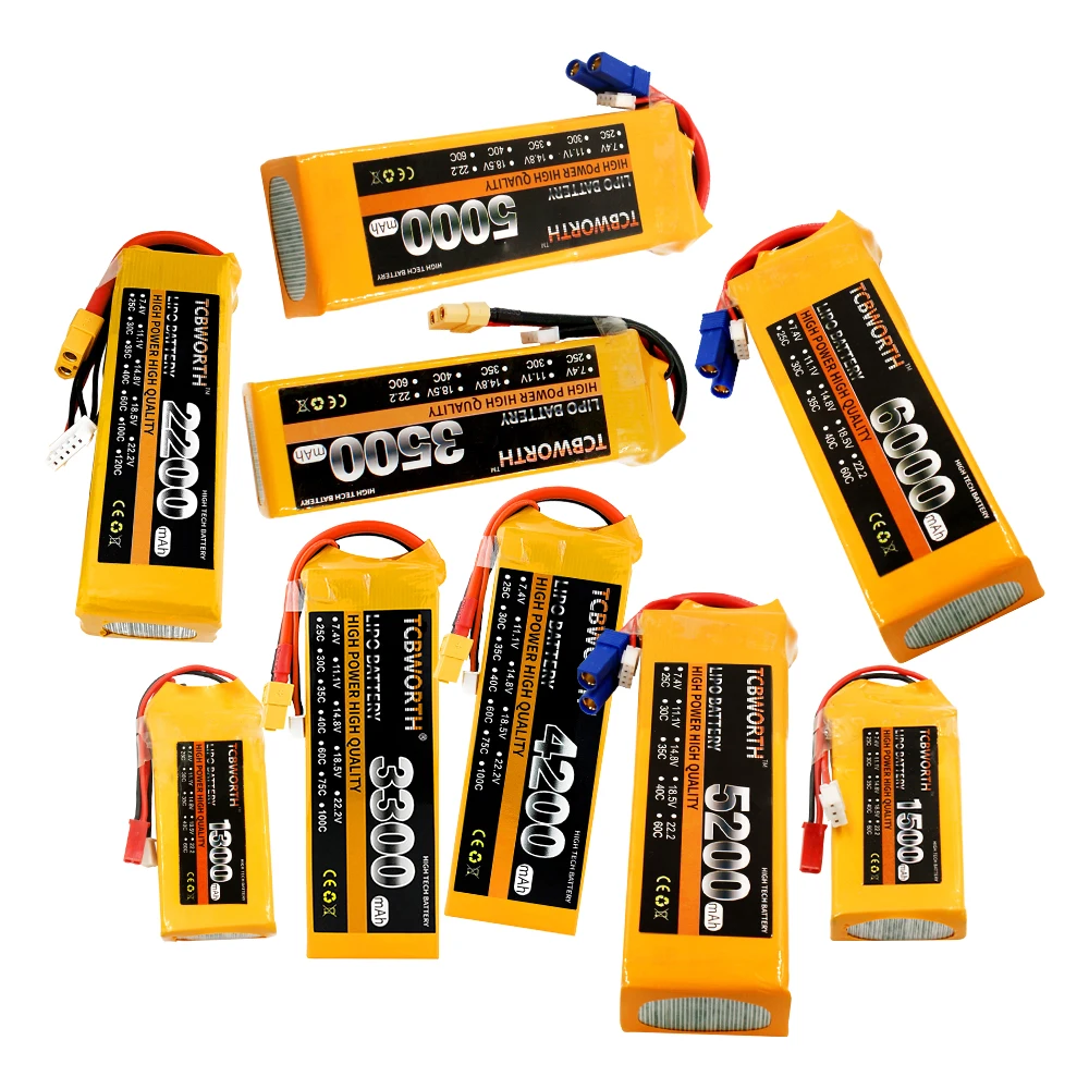 Аккумулятор TCBWORTH Lipo 2S 3S 4S 6S 2200 мАч 5000 мАч 6000 мАч 7,4 В ...
