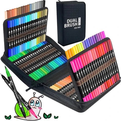 100 colors dual tip brush marker pens AliExpress