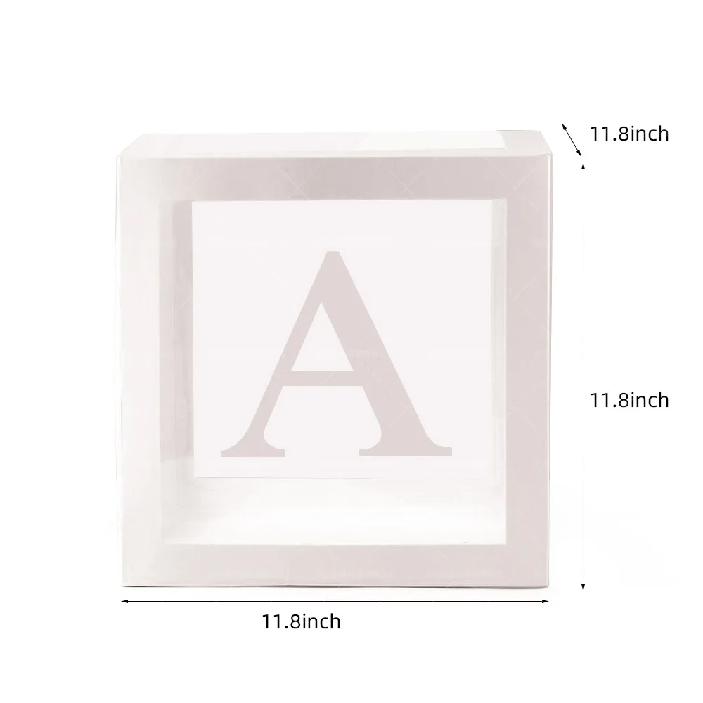 Baby Shower Party Favor Transparent White Balloon Box With Letter For ...