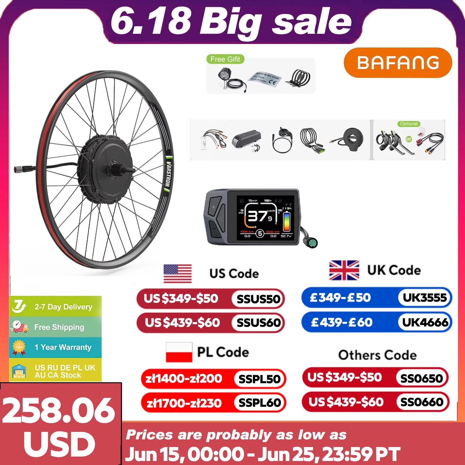 BAFANG 48В 750Вт мотор заднего колеса для электровелосипеда | AliExpress