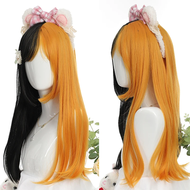 Парики синтетические с челкой женские, термостойкие длинные волнистые ...