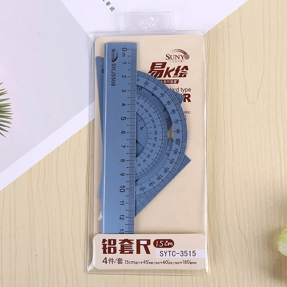 Ruler Geometry Math Set Drafting Protractor Rulers Plastic Triangle ...