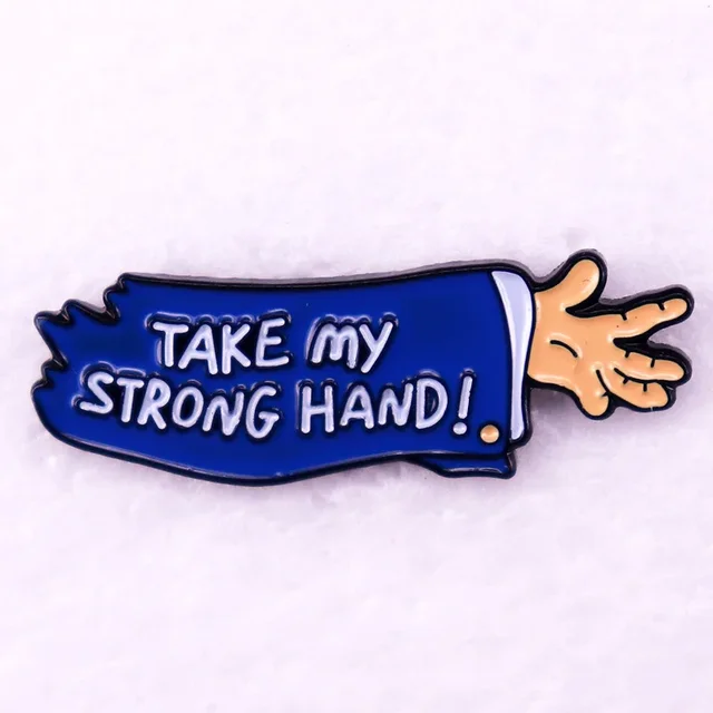 Эмалированная брошь с надписью «Take My Strong Hand» | AliExpress