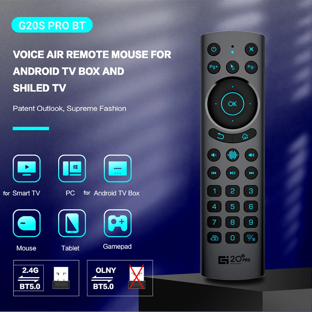 Пульт дистанционного управления G20S G20S PRO BT Gyro Smart Voice для X96 H96 MAX Android TV Box ...