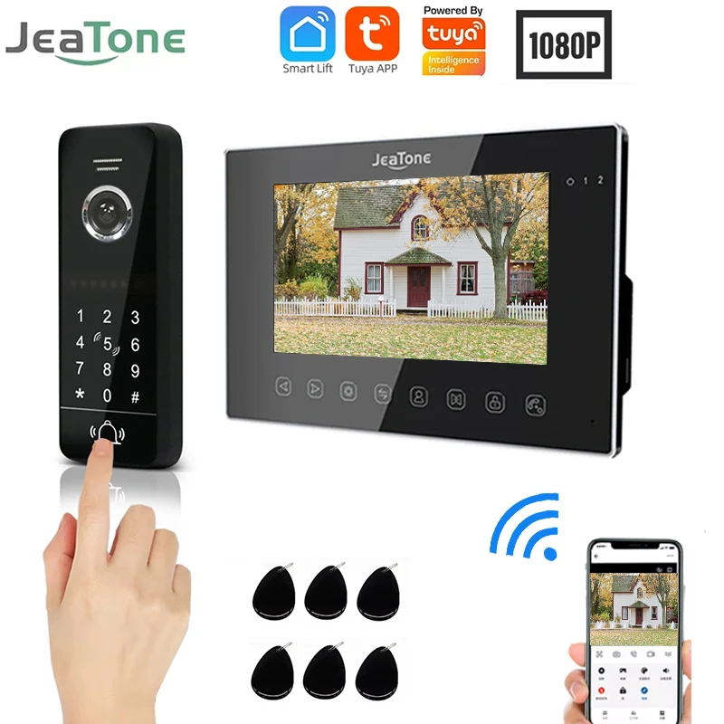 Видеодомофон Jeatone 7-дюймовый 4-проводной | AliExpress