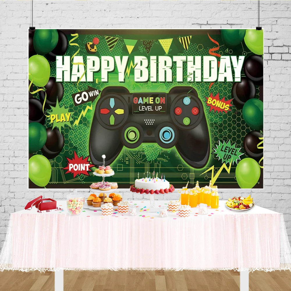 Gamer Wall Backdrop Video Game Theme Birthday Party Decorations Boys ...