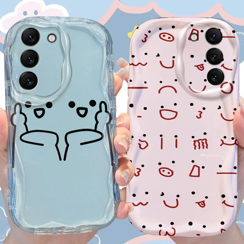 Cute Expression Case for Samsung Galaxy S24 S23 S22 S21 Ultra Plus S20 FE A73 A72 A71 A55 A54 5G ...