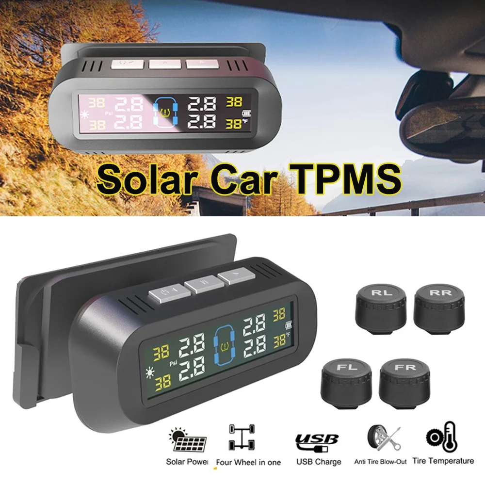 Умная система контроля давления в автомобильных шинах TPMS, 4 внешних ...