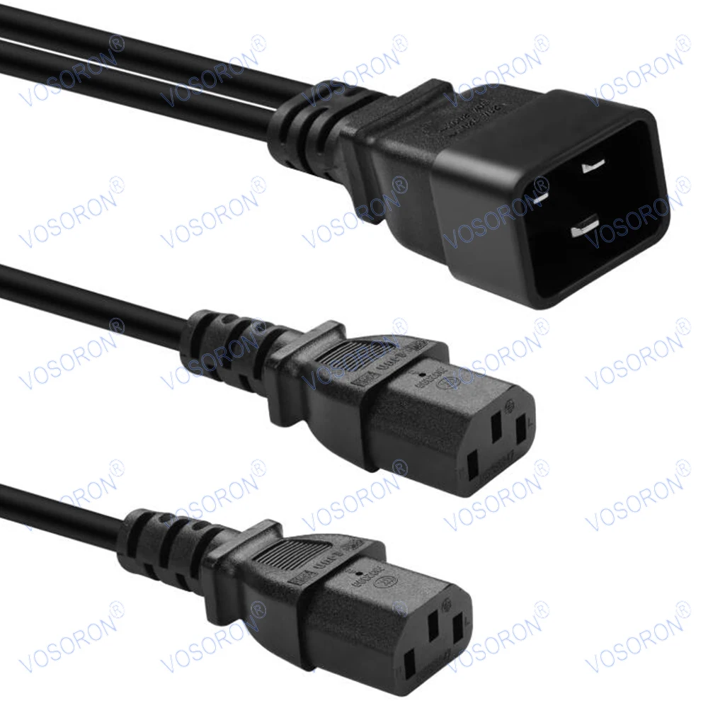 Шнур питания IEC 320 C20 — двойной C13, переходник-сплиттер C20 «папа ...