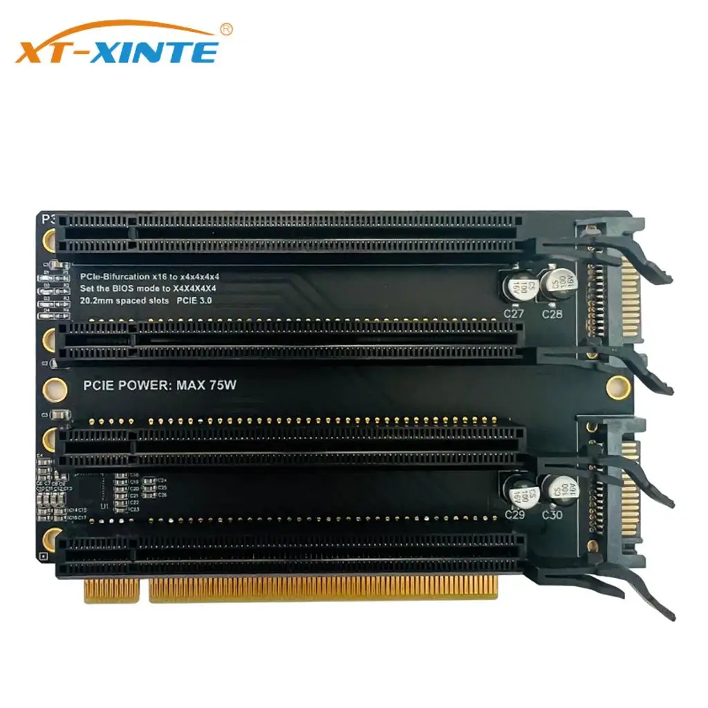 Карта расширения PCIe-Bifurcation x16-x4x4 PCI Express 3.0 x16 | AliExpress