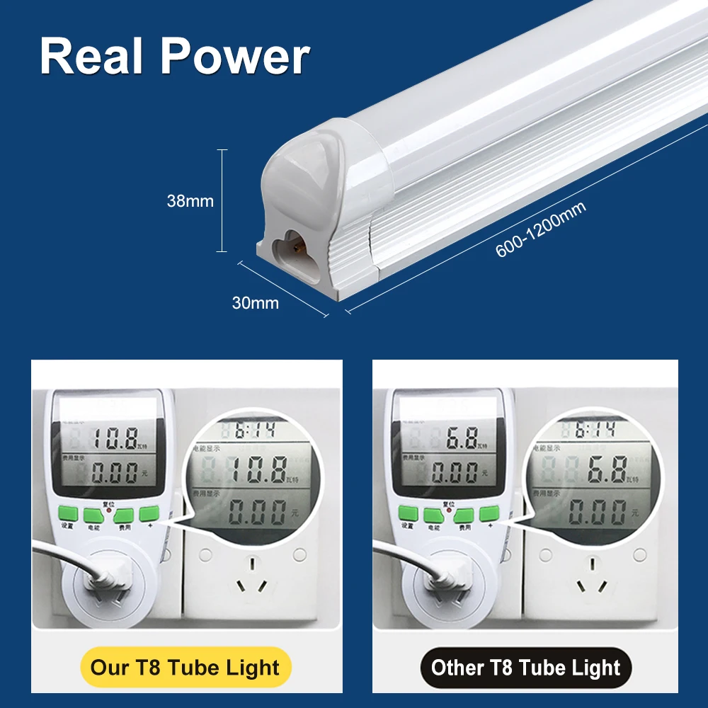 led tube light 220v 4ft 120cm t8 led fluorescent tube 10W 14W 22W ...