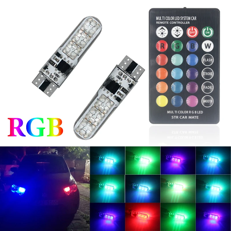 1 комплект, T10 W5W RGB лампа для чтения 5050 6SMD | AliExpress