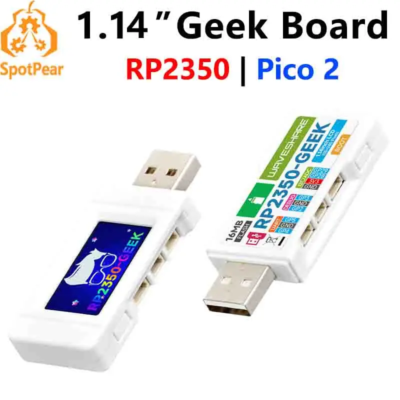 Raspberry Pi Pico 2 RP2350 GEEK 1,14-дюймовый ЖК-дисплей 240x135 65K ...