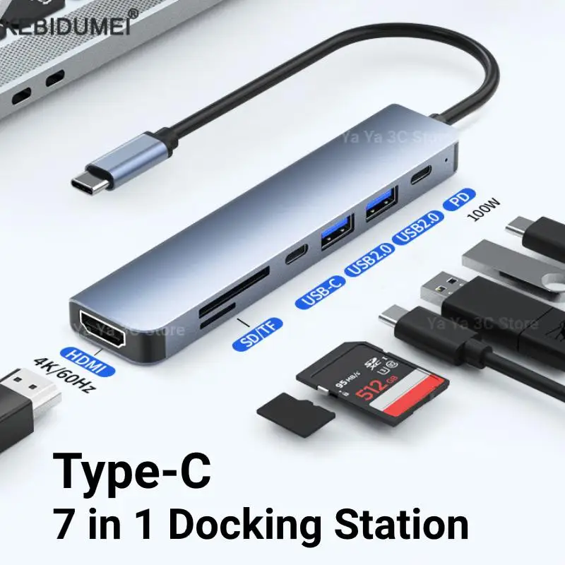 kebidumei USB C концентратор 7 в 1 | AliExpress