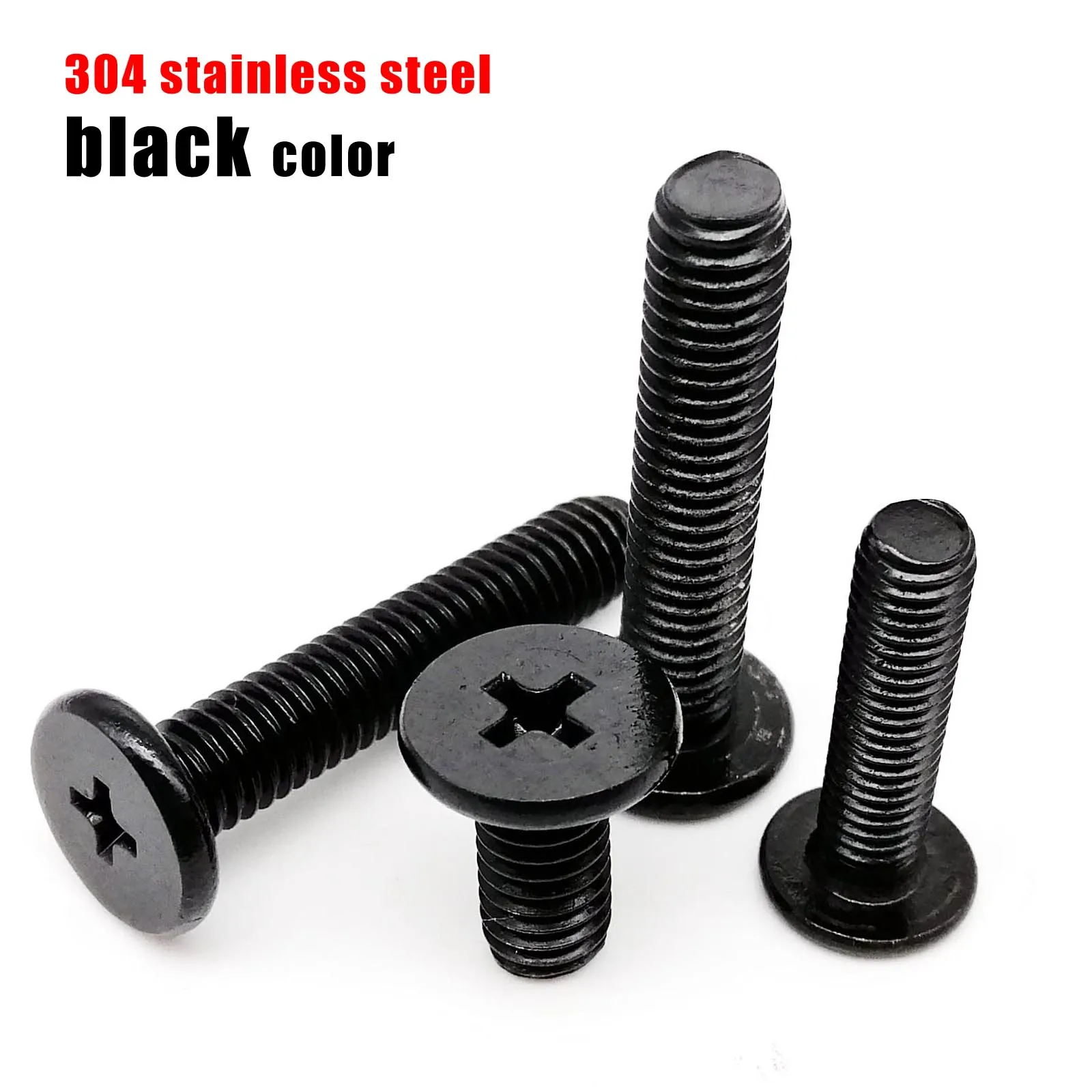 Винты HZYUEGOU черные из нержавеющей стали 304 M1.6 M2 M2.5 M3 M4 M5 M6 | AliExpress