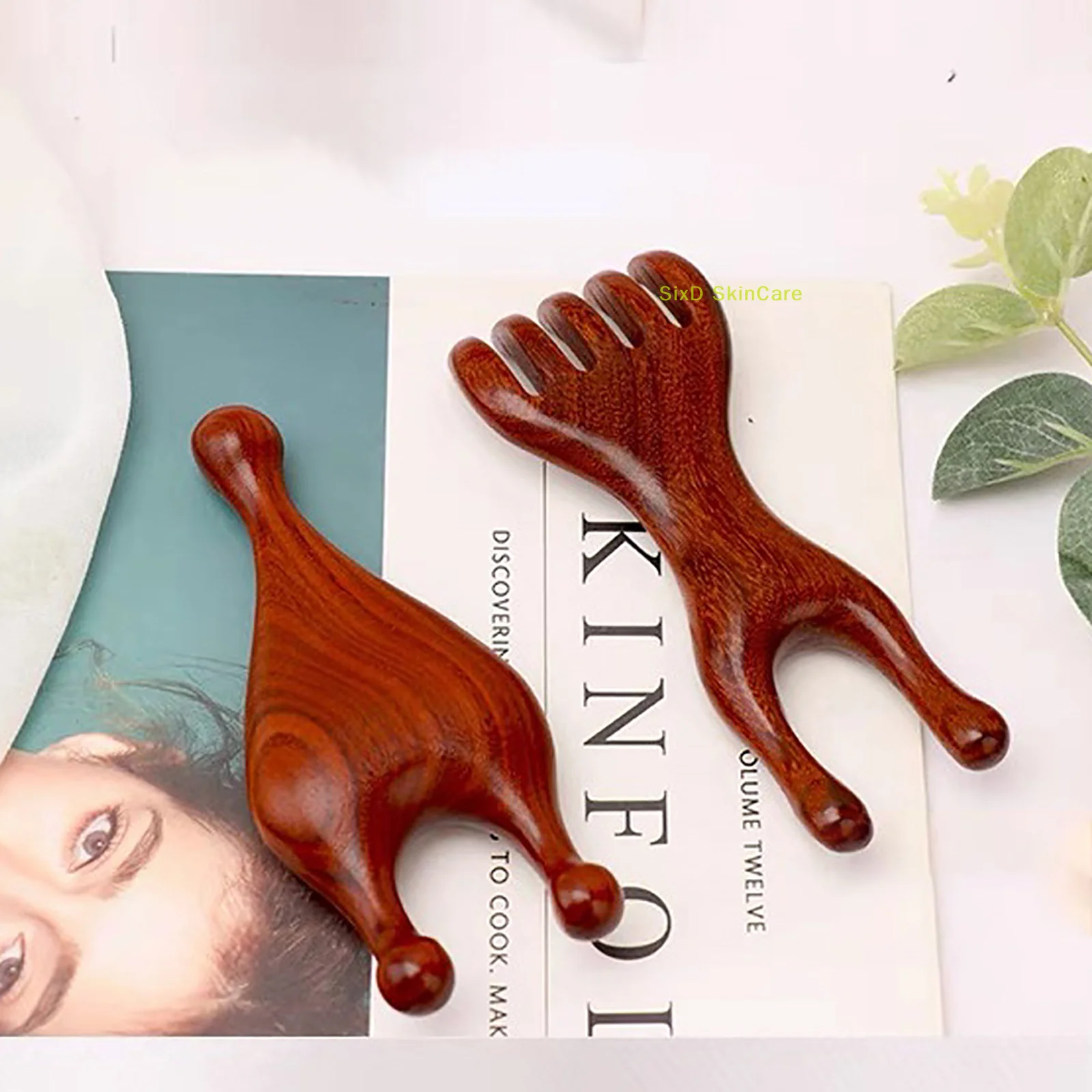 1pcs Wood Body Meridian Massage Comb Face Eye Shoulder Neck Comb ...