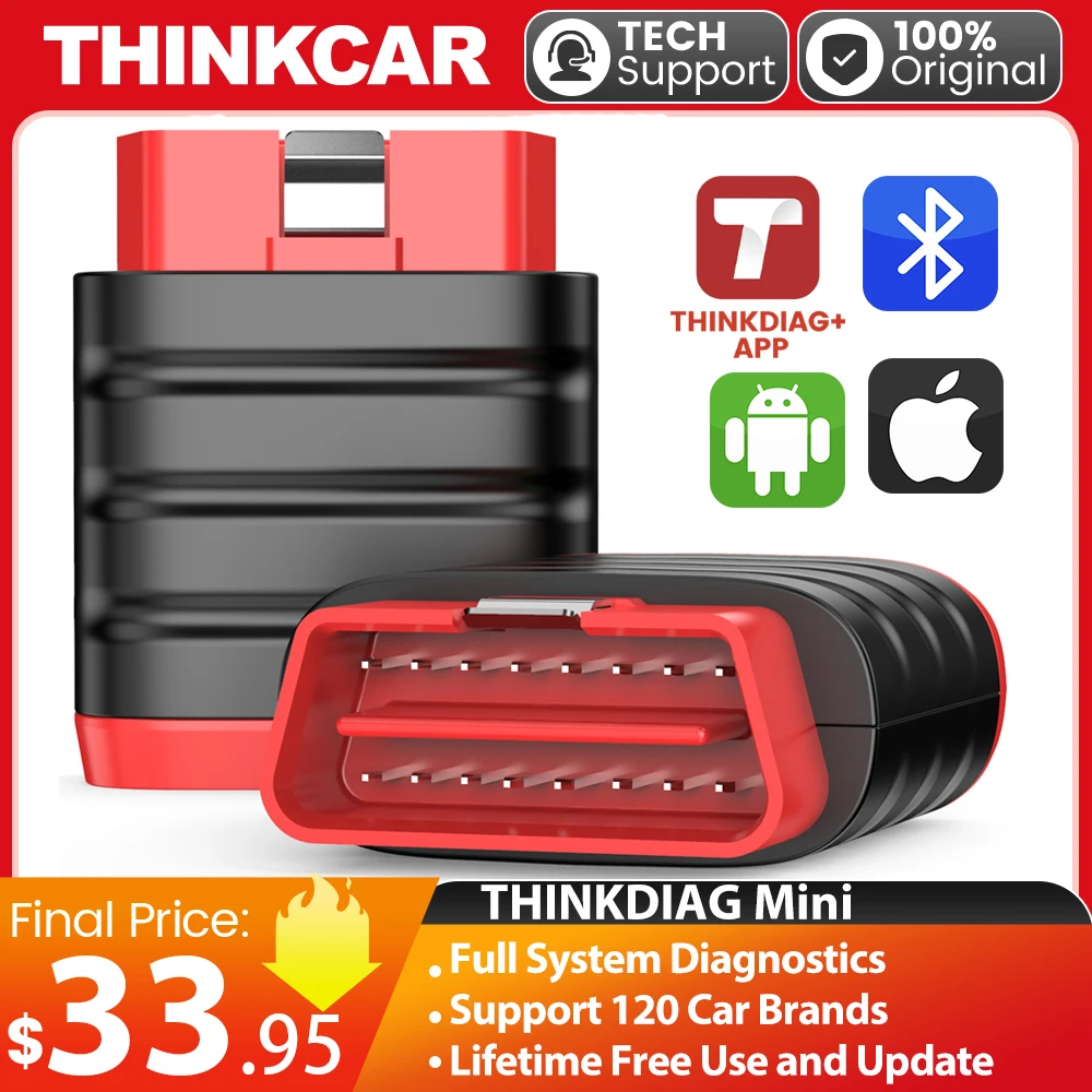 THINKCAR THINKDIAG Mini OBD2 сканер Bluetooth, всесистемная диагностика ...