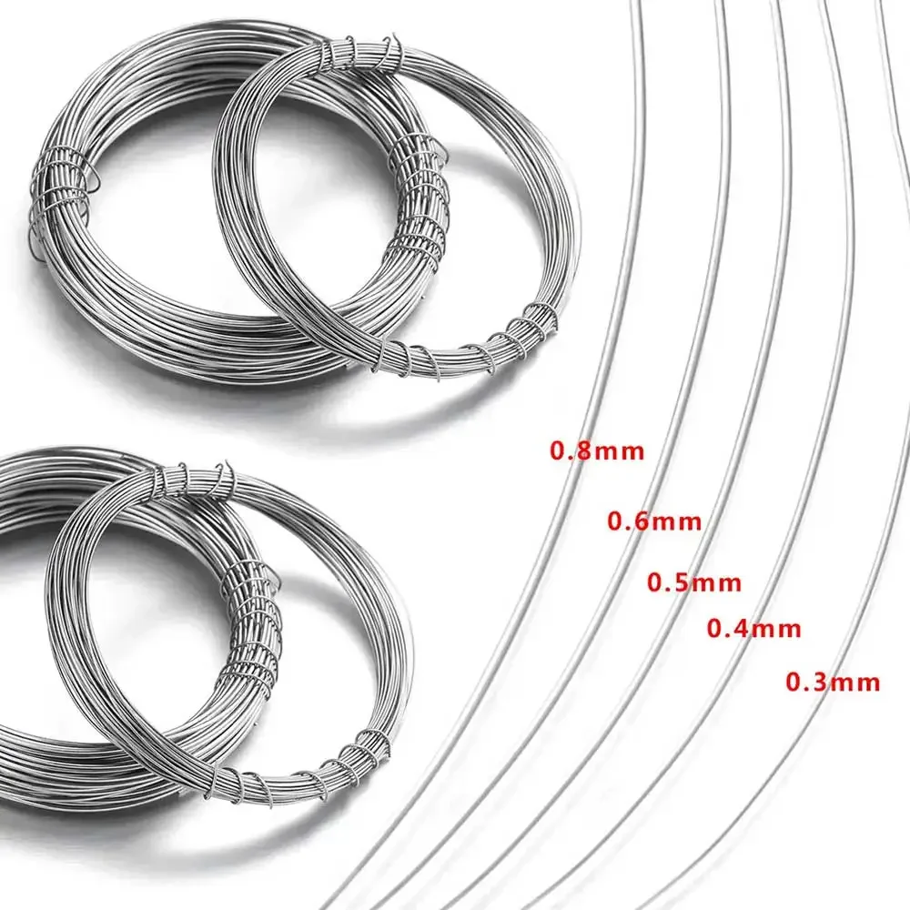 Ювелирная проволока из нержавеющей стали Alisaya 10 м, 0,4 0,6 0,8 мм ...
