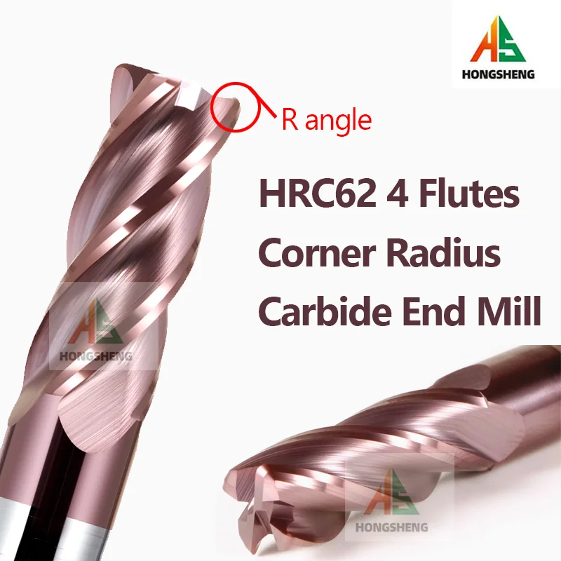 4 флейты Концевая фреза с угловым радиусом HRC70 HRC62 4 зуба R Bullnose R0.5 R1 R2 R3 67 Фреза ...