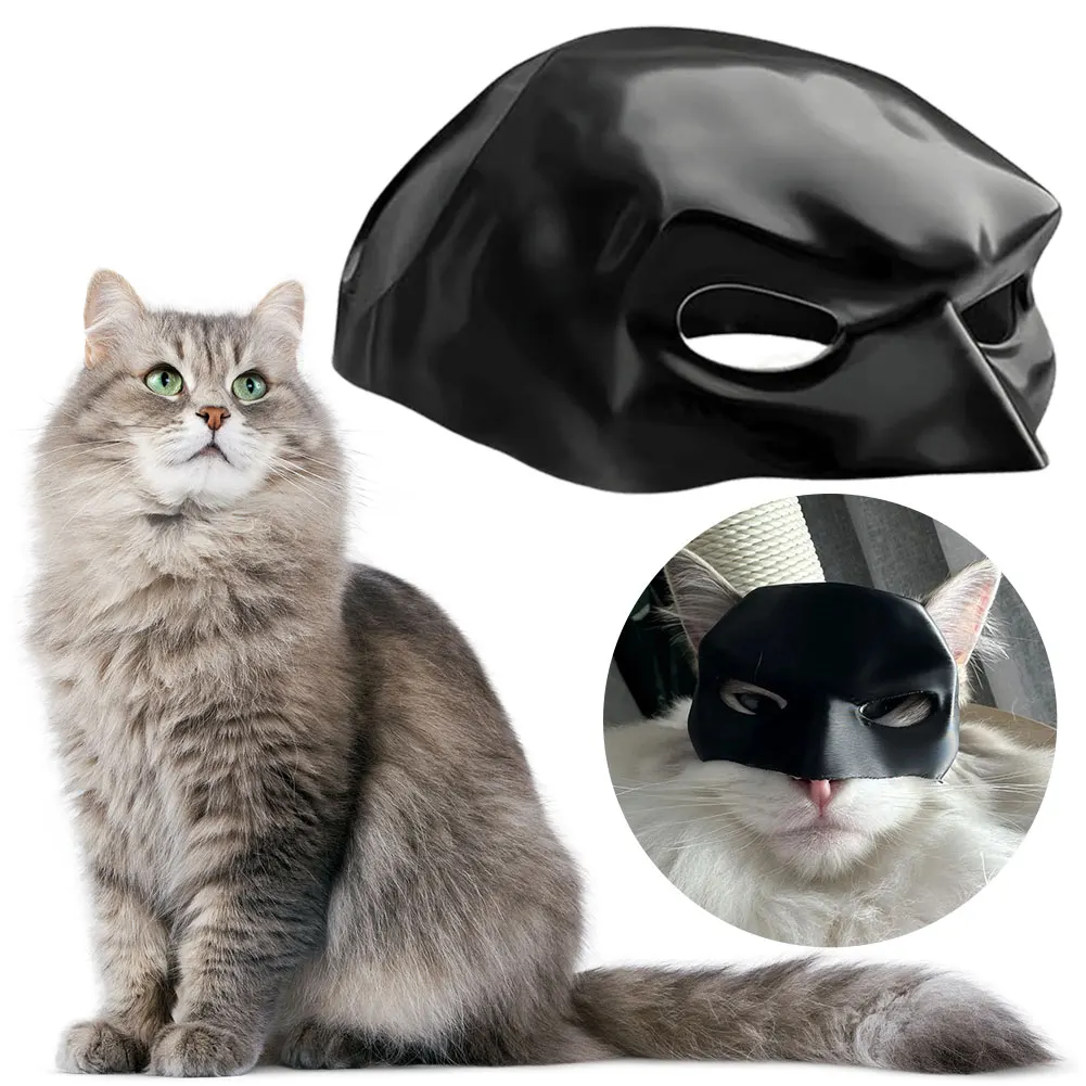 Bat Cat Avenger Mask Creative Black Cat Bat Mask Handmade Half Face Cat ...