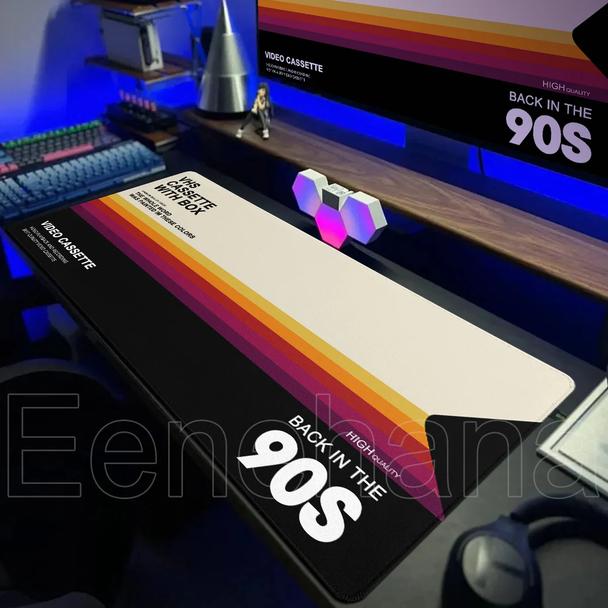 VHS Large Recorder Gaming Mouse Pad Non Slip Nostalgic Keyboard Mat ...