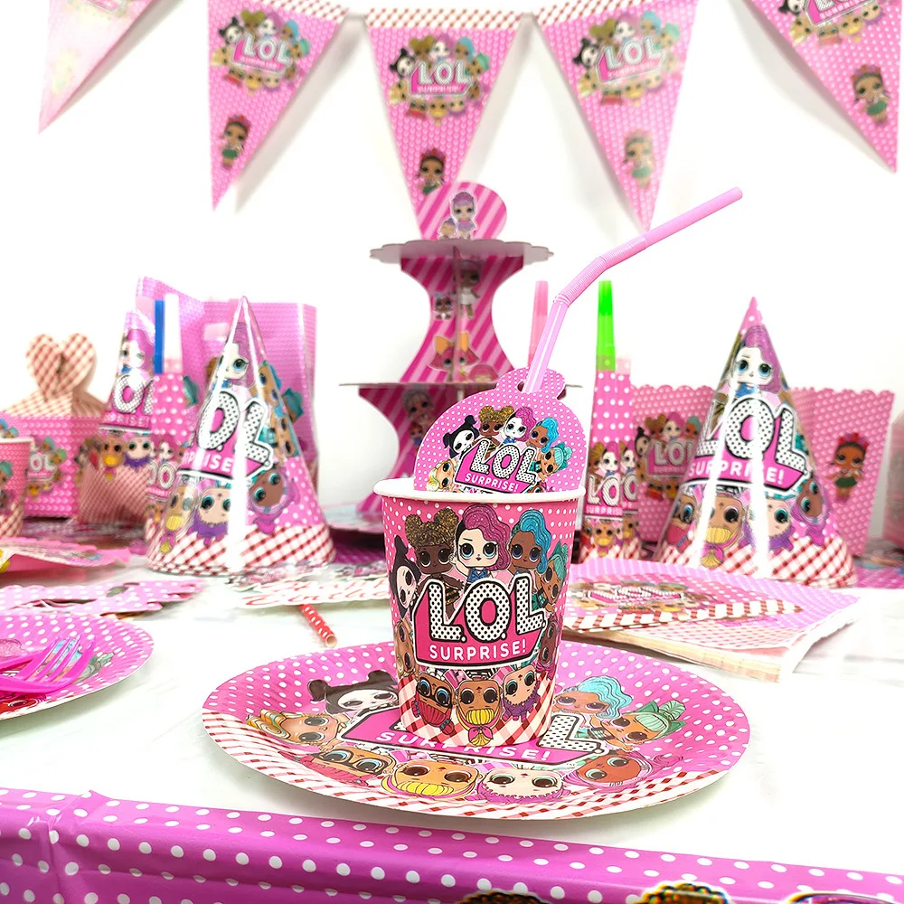 LOL Surprise Doll Party Decoration Disposable Tablecloth Paper Plate ...