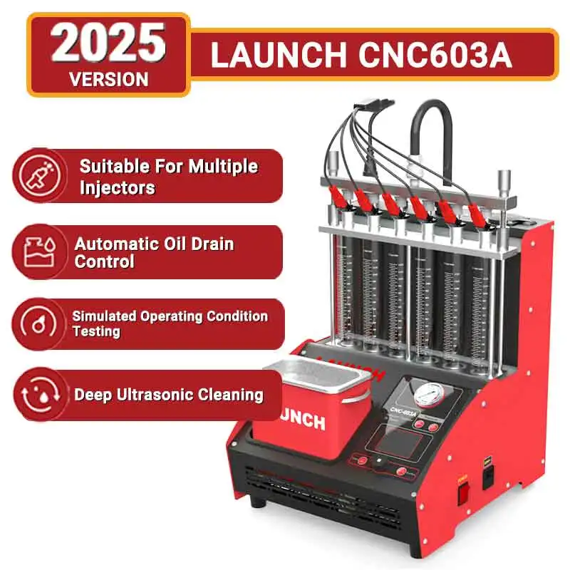 LAUNCH CNC603A Очиститель и тестер форсунок 6-цилиндровая машина для очистки форсунок ...