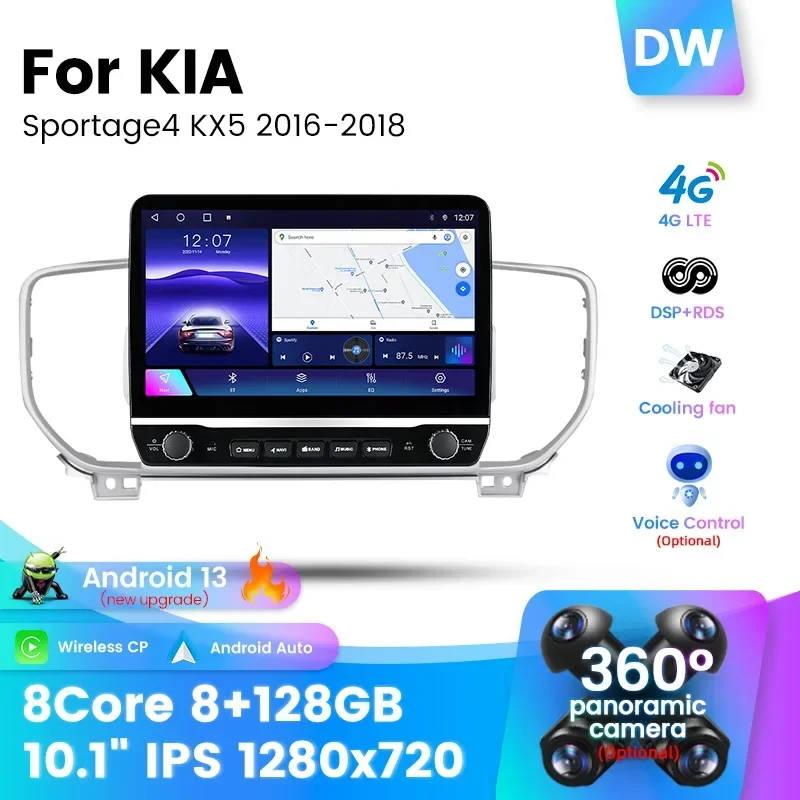 10,1 "Android 13 авто радио стерео Carplay для KIA Sportage 4 2016 2017 2018 KX5 IPS ...