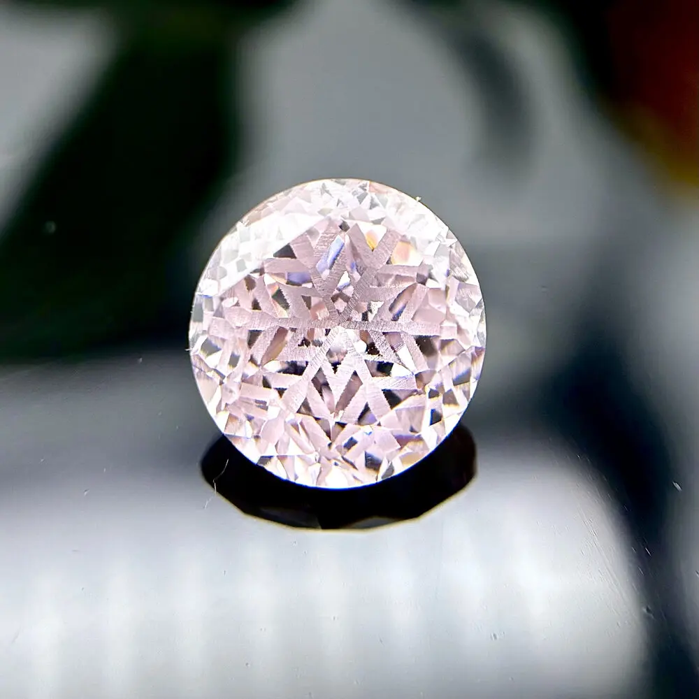 Round Flowers Cut Loose CZ Gems L-Pink Cubic Zirconia Stone For Jewelry ...