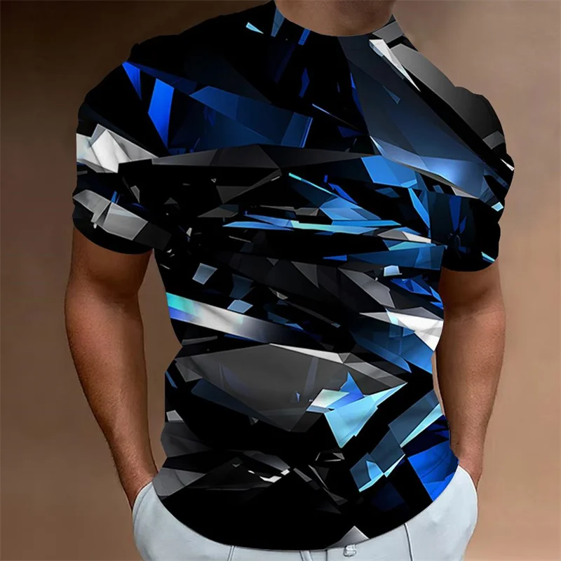 Funny Geometry Pattern T Shirt For Men Fashion 3D Printed Tees Summer ...