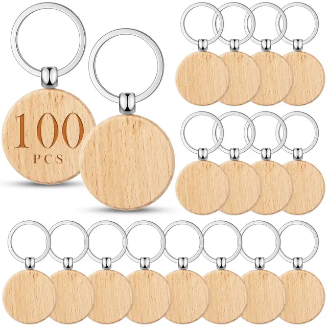 Деревянные заготовки для брелков 100 шт | AliExpress