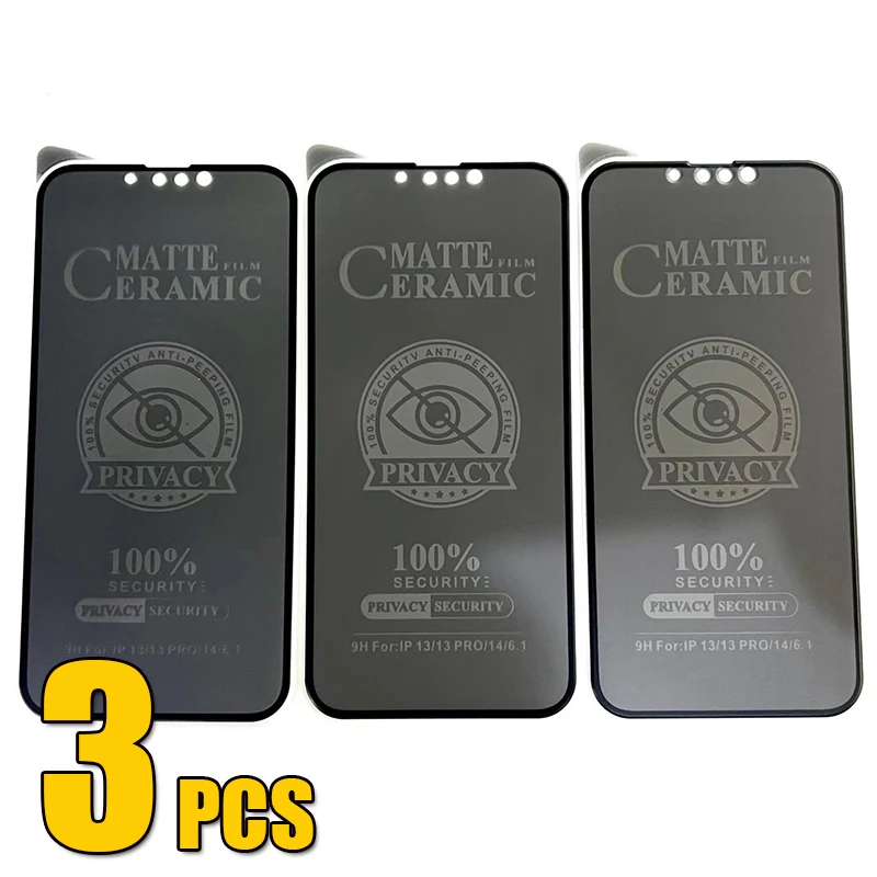 3pcs ESD Privacy Ceramics Anti Spy Glare Matte Film Screen Protector ...