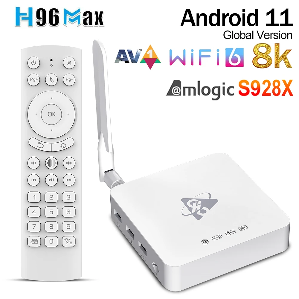 H96 MAX M12 Android 11 Smart TV Box Amlogic S928X 8K AV1 Медиаплеер ...