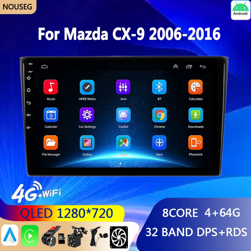 Автомагнитола на Android, мультимедийный проигрыватель для Mazda CX9 CX-9 CX 9 TB 2006 -2016 ...